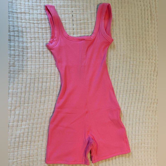 SKIMS | Pants & Jumpsuits | Nwt Skims Cotton Rib Onesie Pink Small ...
